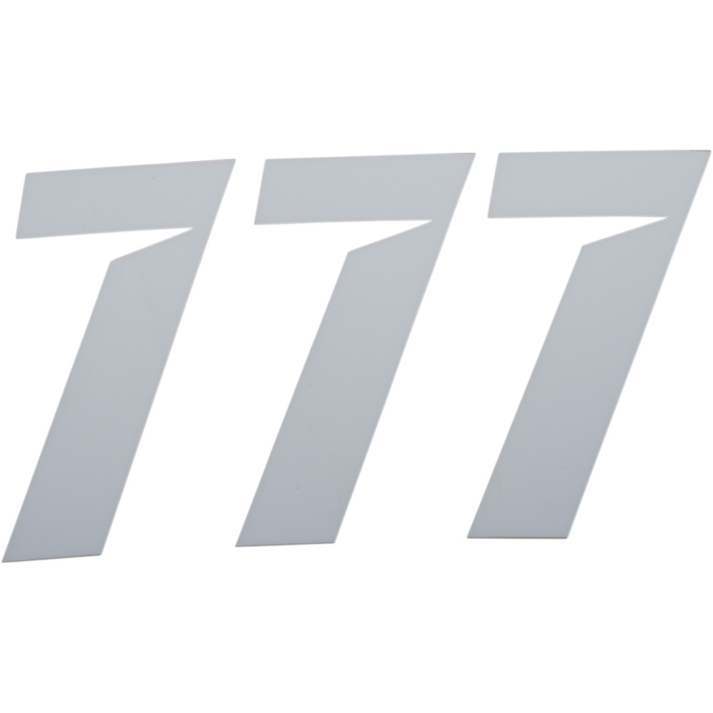 D'Cor Visuals Slash Number Plate - #7 - White - 7"-DCR 4310-