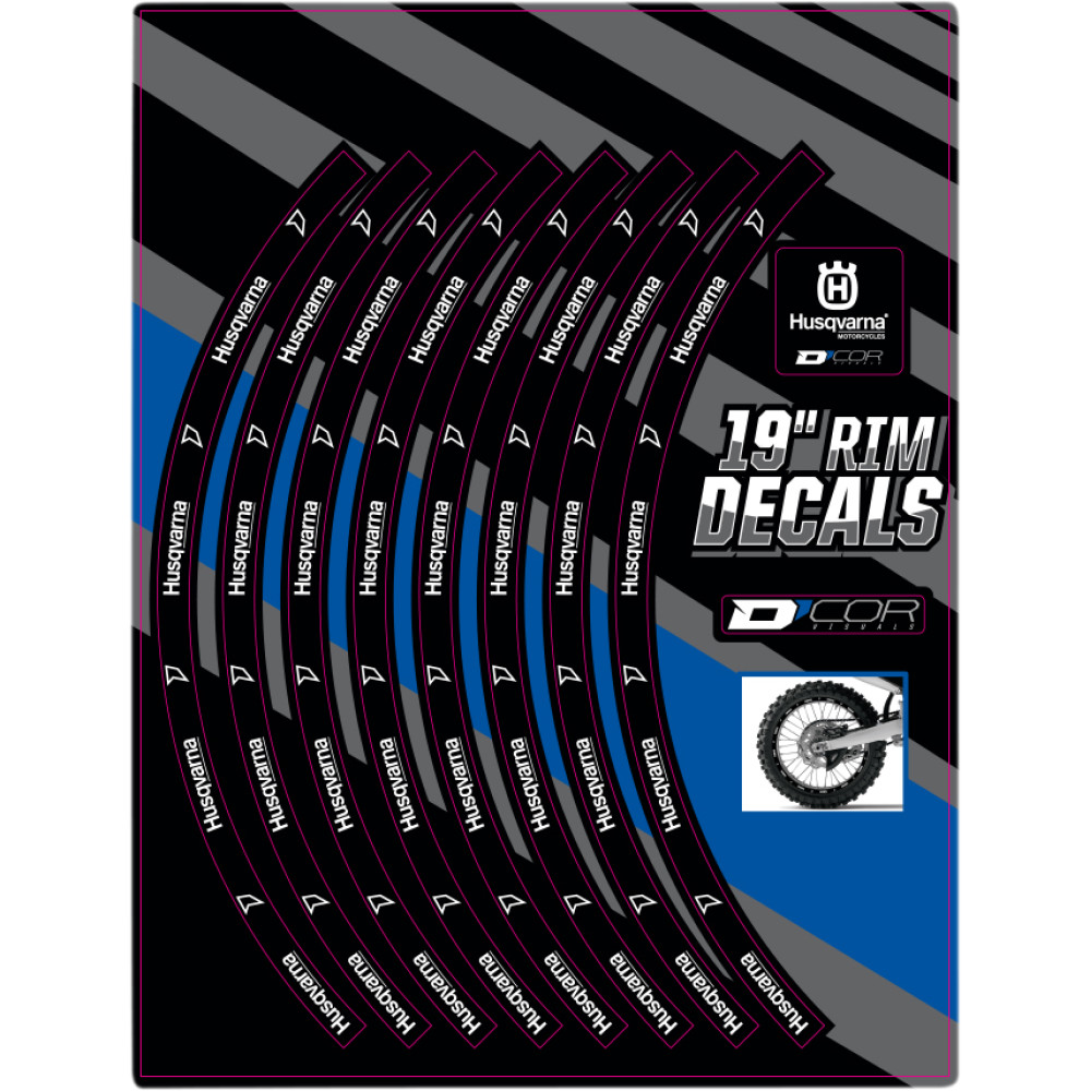 D'Cor Visuals Rim Decal - Husqvarna Logo - 19" Rear-DCR 4320