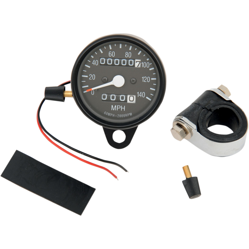 Drag Specialties 2.4" MPH Mini LED Mechanical Speedometer/In