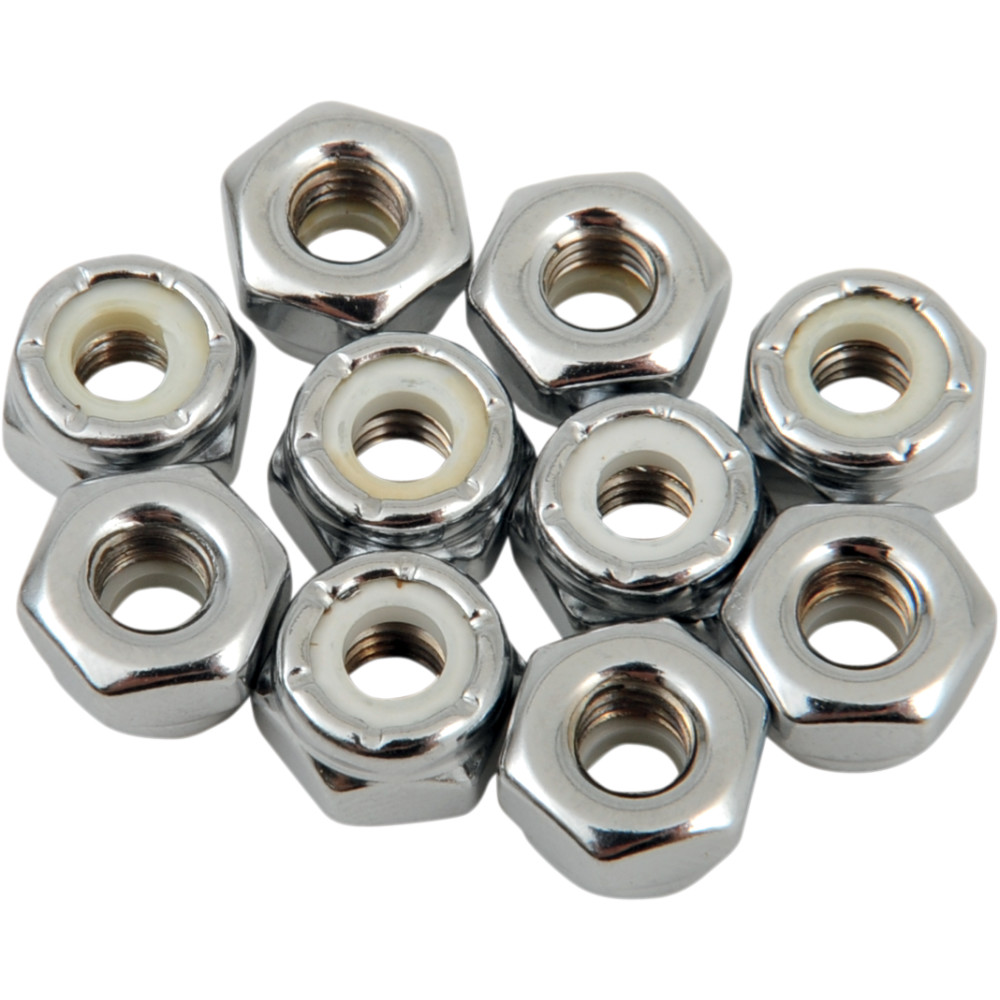 Drag Specialties 10-32 Chrome Nylon Nut-DS DS-190523