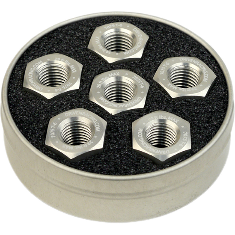 Driven Racing Sprocket Nut Aluminum 10x1.0 Silver-DRV 2401-0