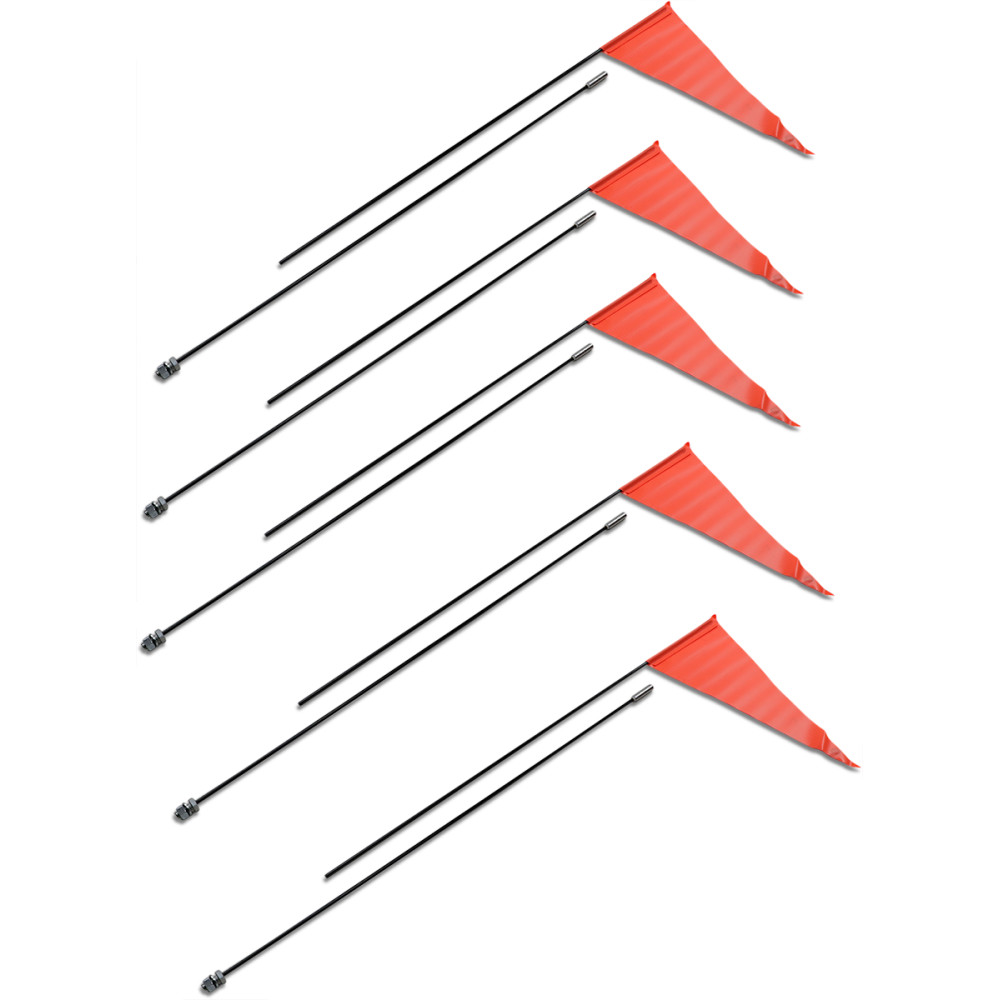 Safety Vehicle Emblem Flag and Pole - 6' Black Pole - 5 Pack