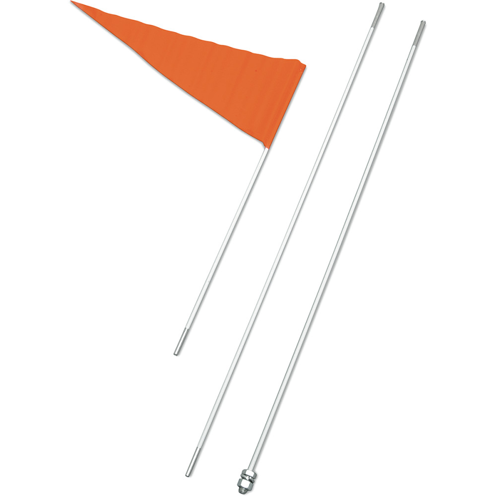 Safety Vehicle Emblem Flag and Pole - 8' White Pole - 5 Pack